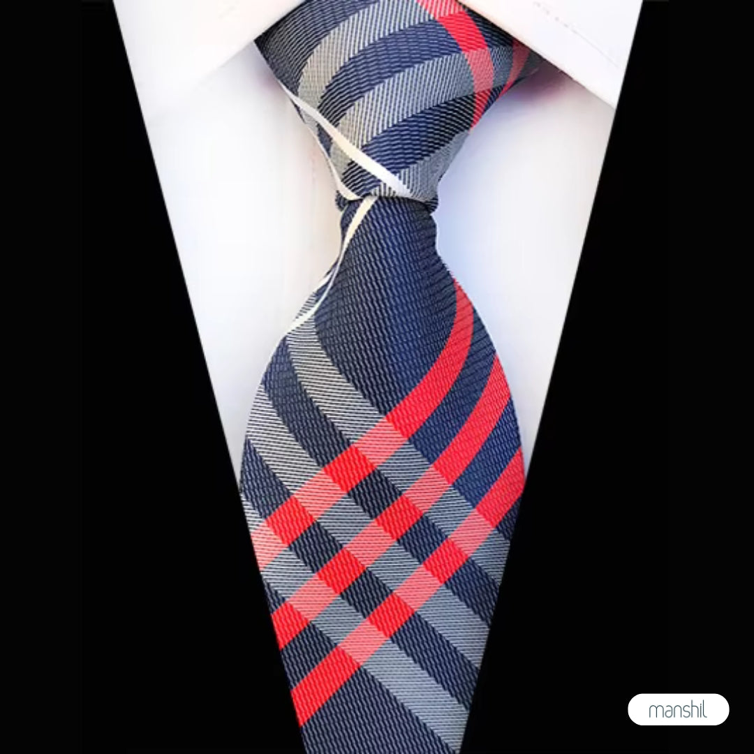 Navy & Red British Tie (A04) – Manshil